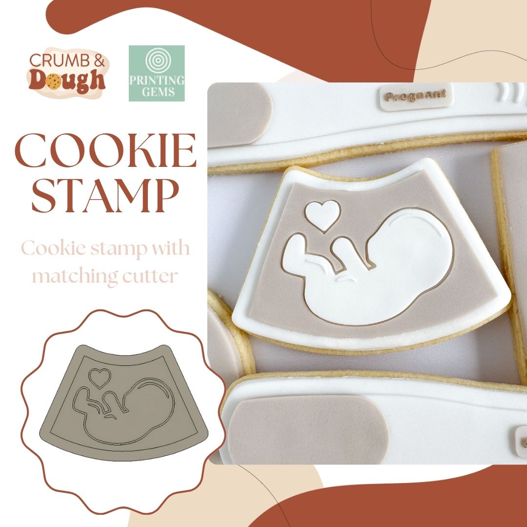 Pregnancy ultrasound raised stamp by Crumb and Dough – Printing Gems