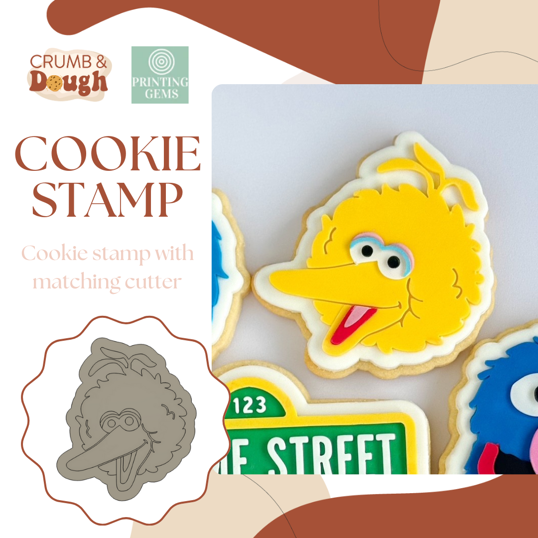 Furry Yellow Bird raised stamp by Crumb and Dough – Printing Gems