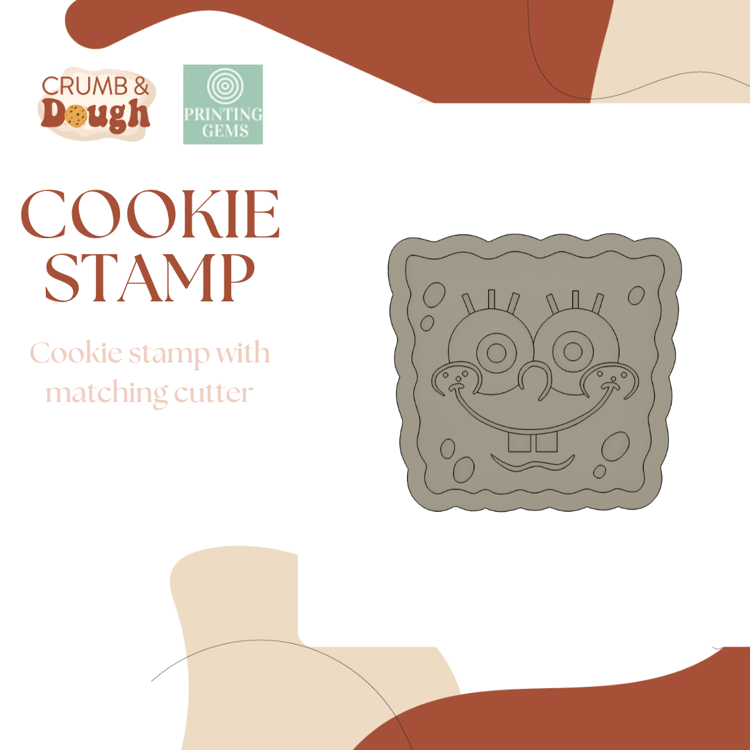 Sponge face raised stamp by Crumb and Dough – Printing Gems